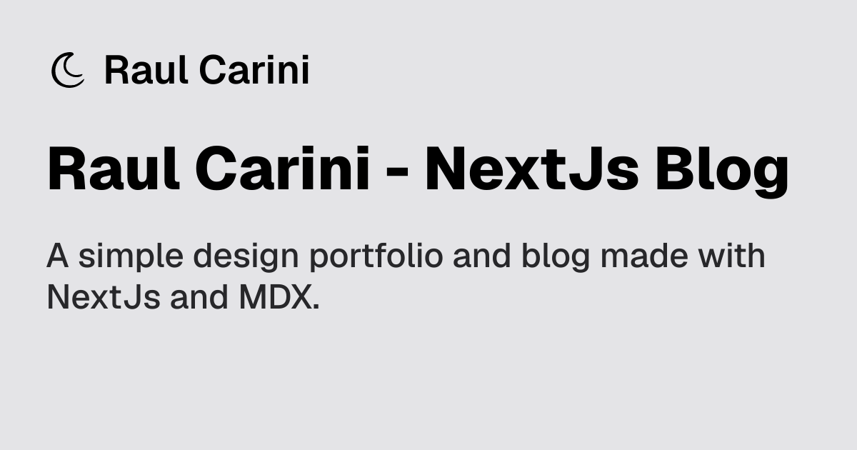 Raul Carini - NextJs Blog - Raul Carini
