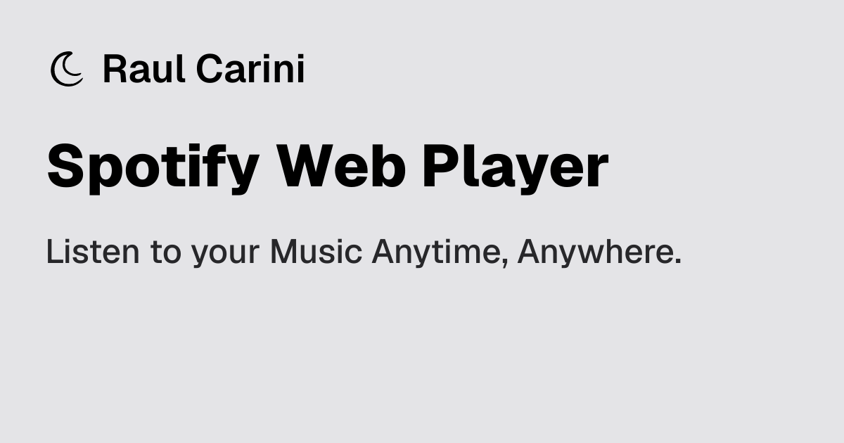Spotify Web Player - Raul Carini