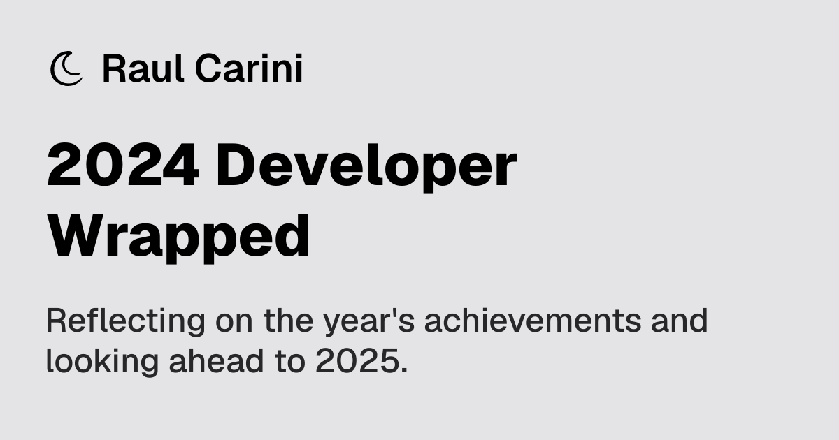 2024 Developer Wrapped - Raul Carini